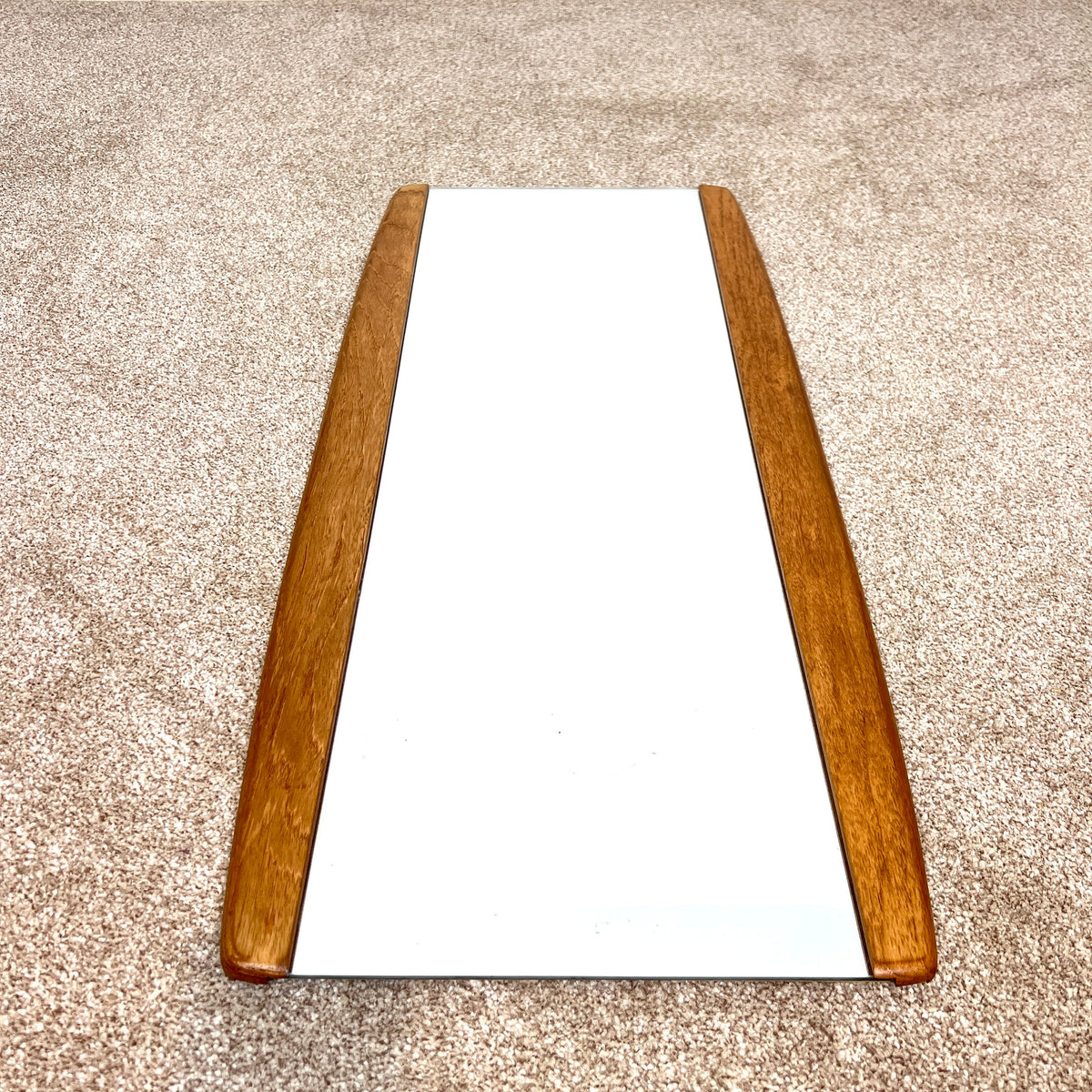 Mid Century Teak Mirror, Vintage Tall Dressing Wall Mirror MCM