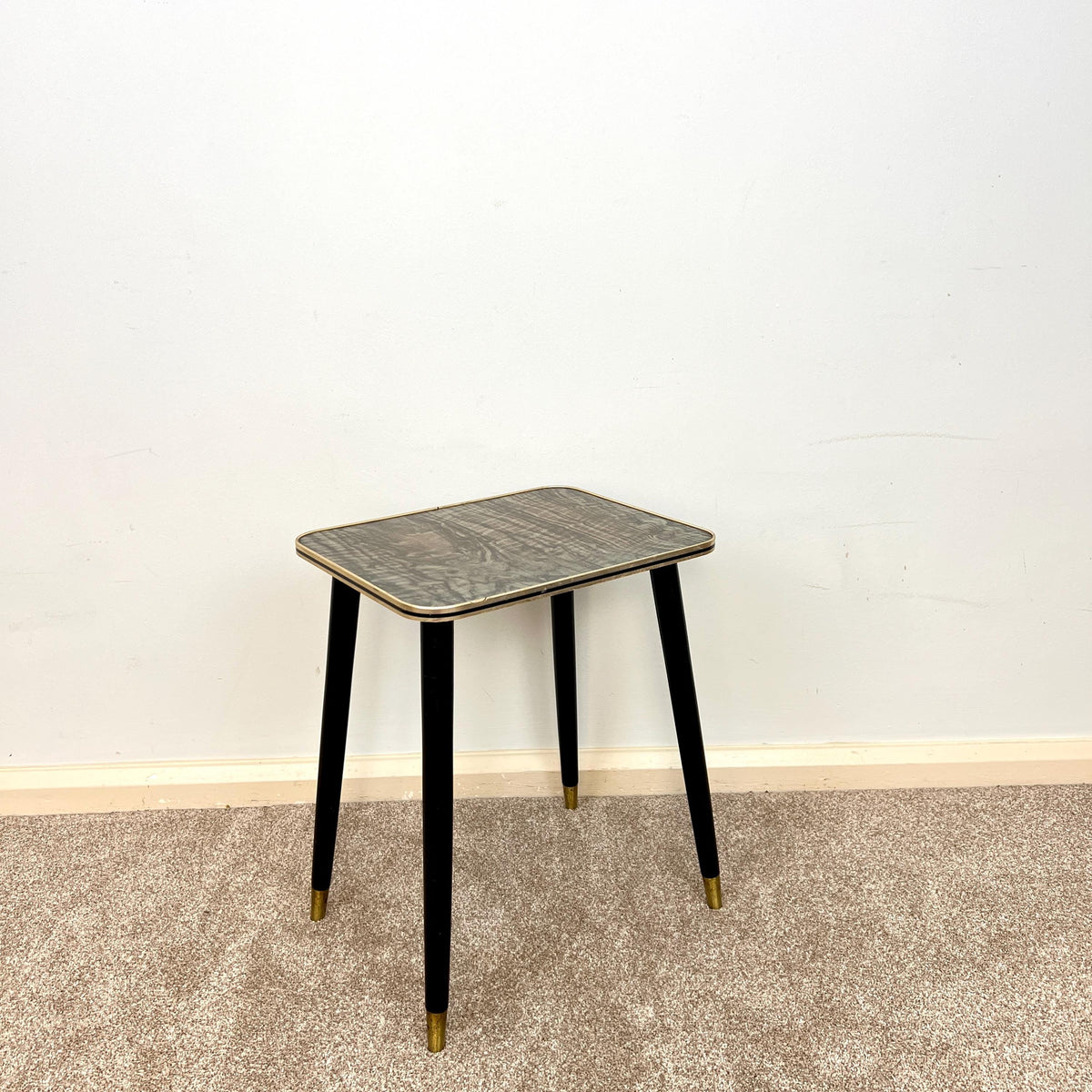 Vintage Formica Plant Stand, Retro Side Table Dansette legs