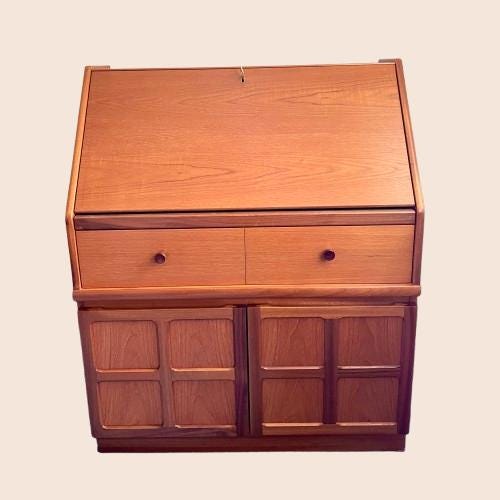Mid Century Nathan Bureau, Teak Desk Home Office