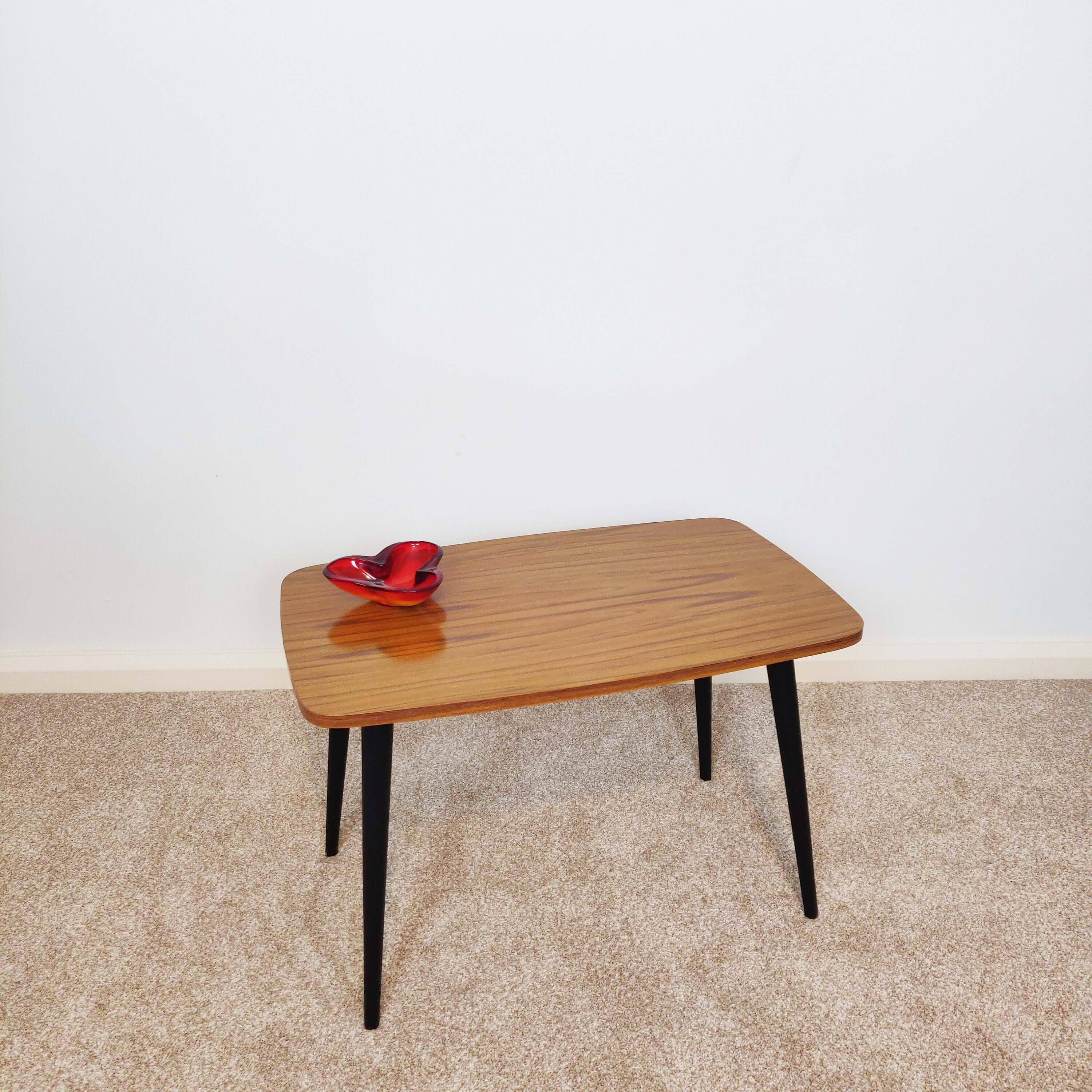 Vintage Wood Effect Formica Dansette Legs Coffee Table, Retro Coffee T