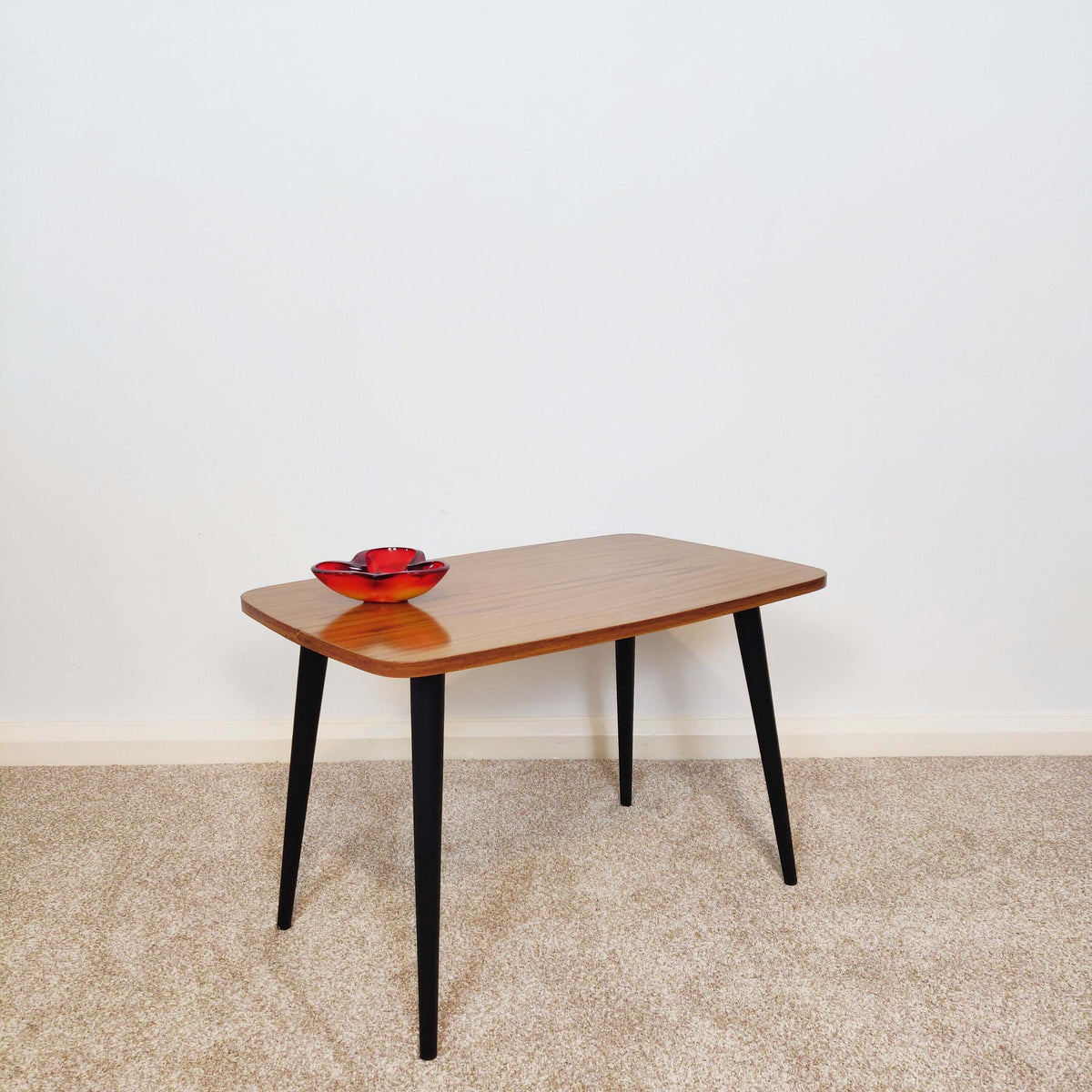 Vintage Wood Effect Formica Dansette Legs Coffee Table, Retro Coffee T