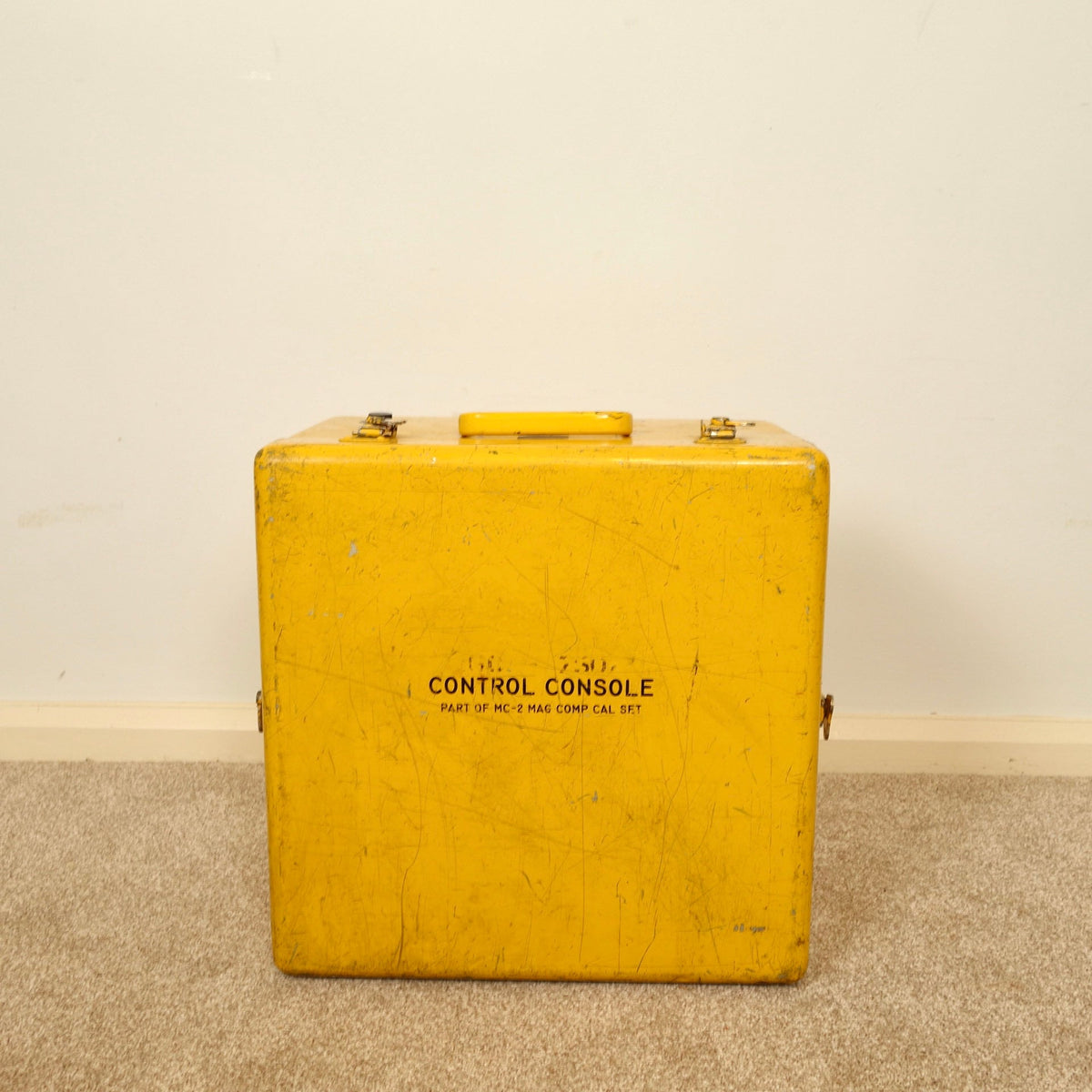 Yellow Vintage Metal Box, Industrial Tin Storage Box